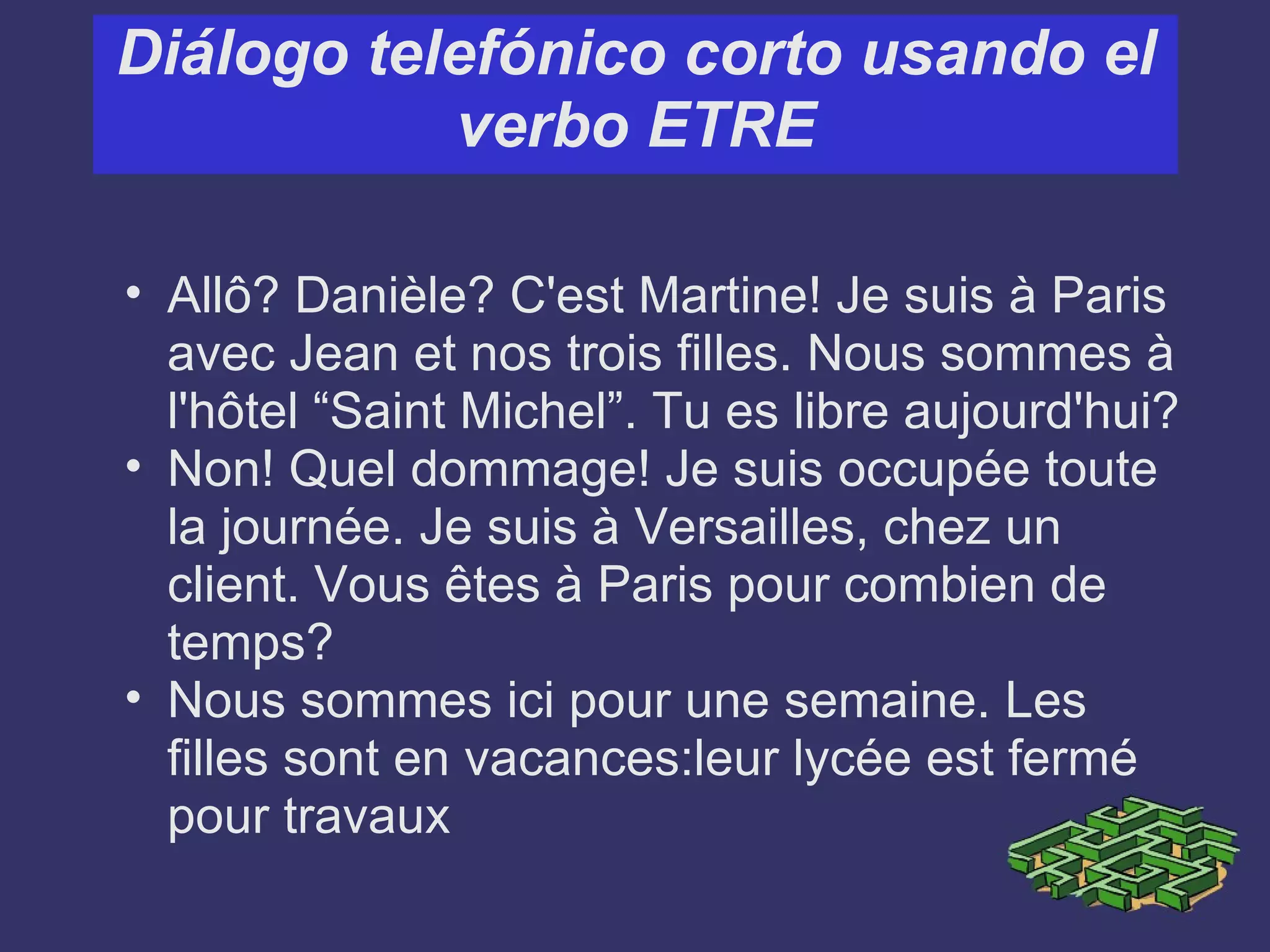 1 El Verbo Etre | PPT