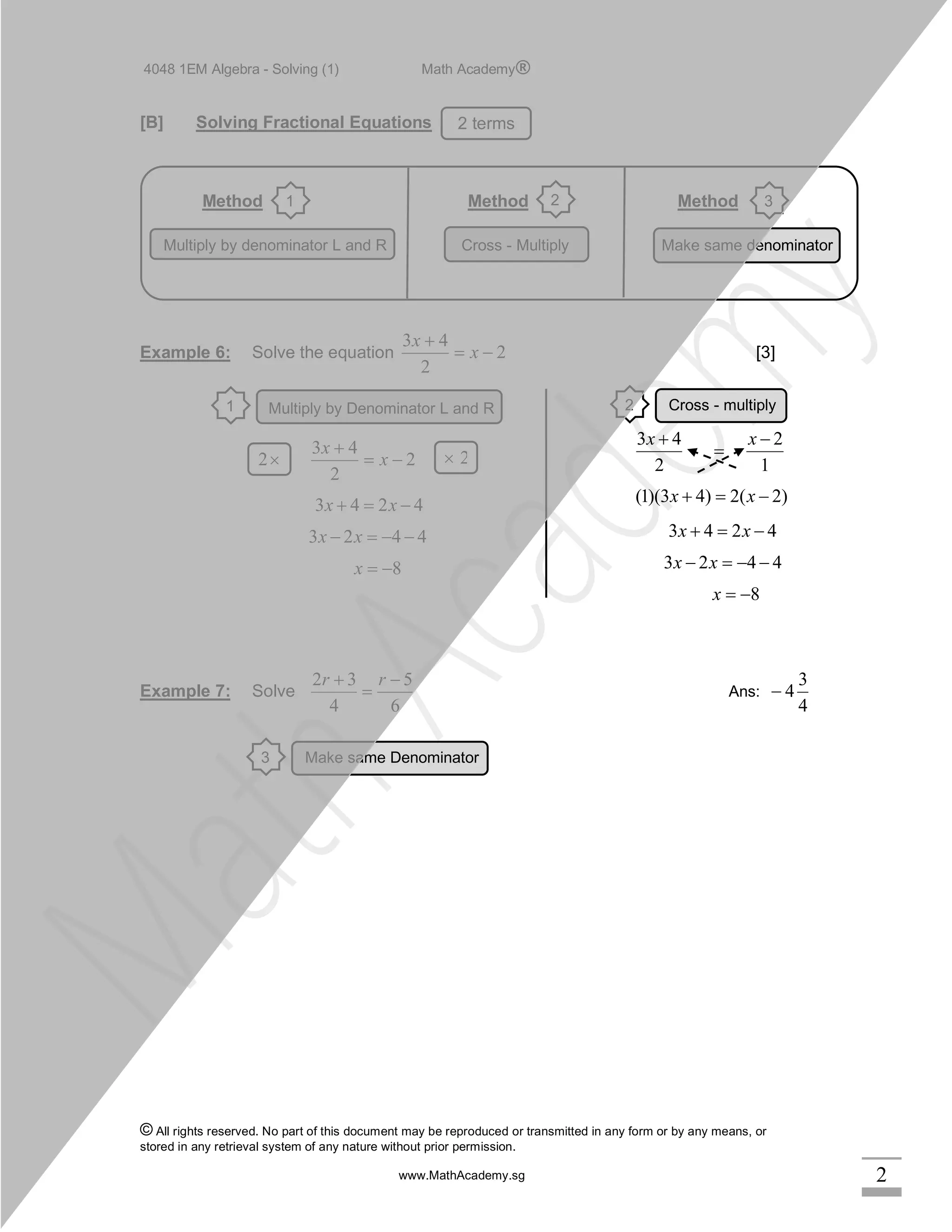 Sec 1 Maths Notes Equations | PDF
