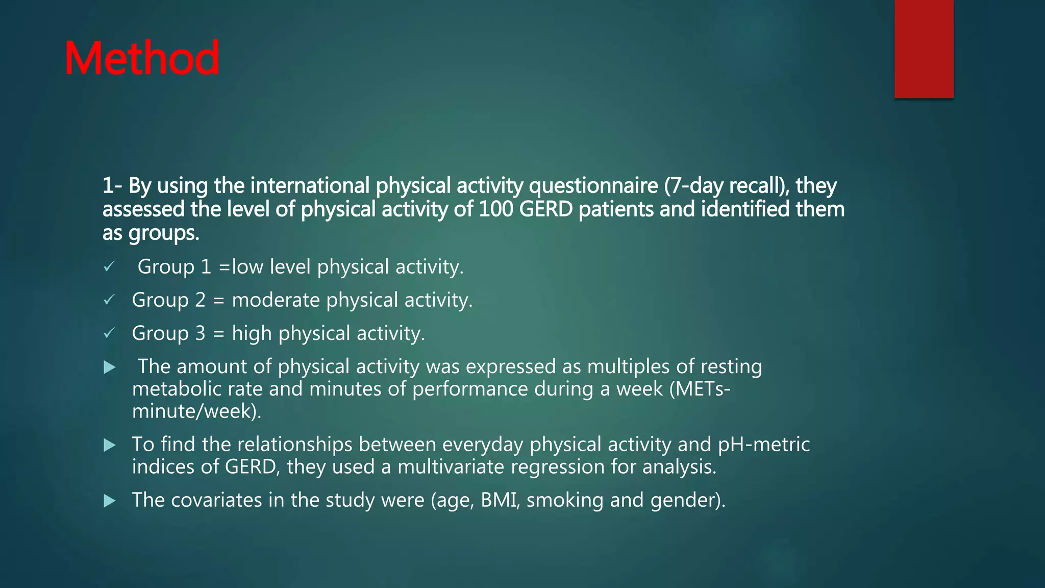 Gastroesophageal Reflux Disease and Exercise (GERD) | PPT