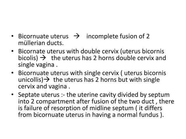 EMBRYOLOGY AND CONGENITAL ANOMALIES OF FEMALE GENITAL TRACT | PPTX ...