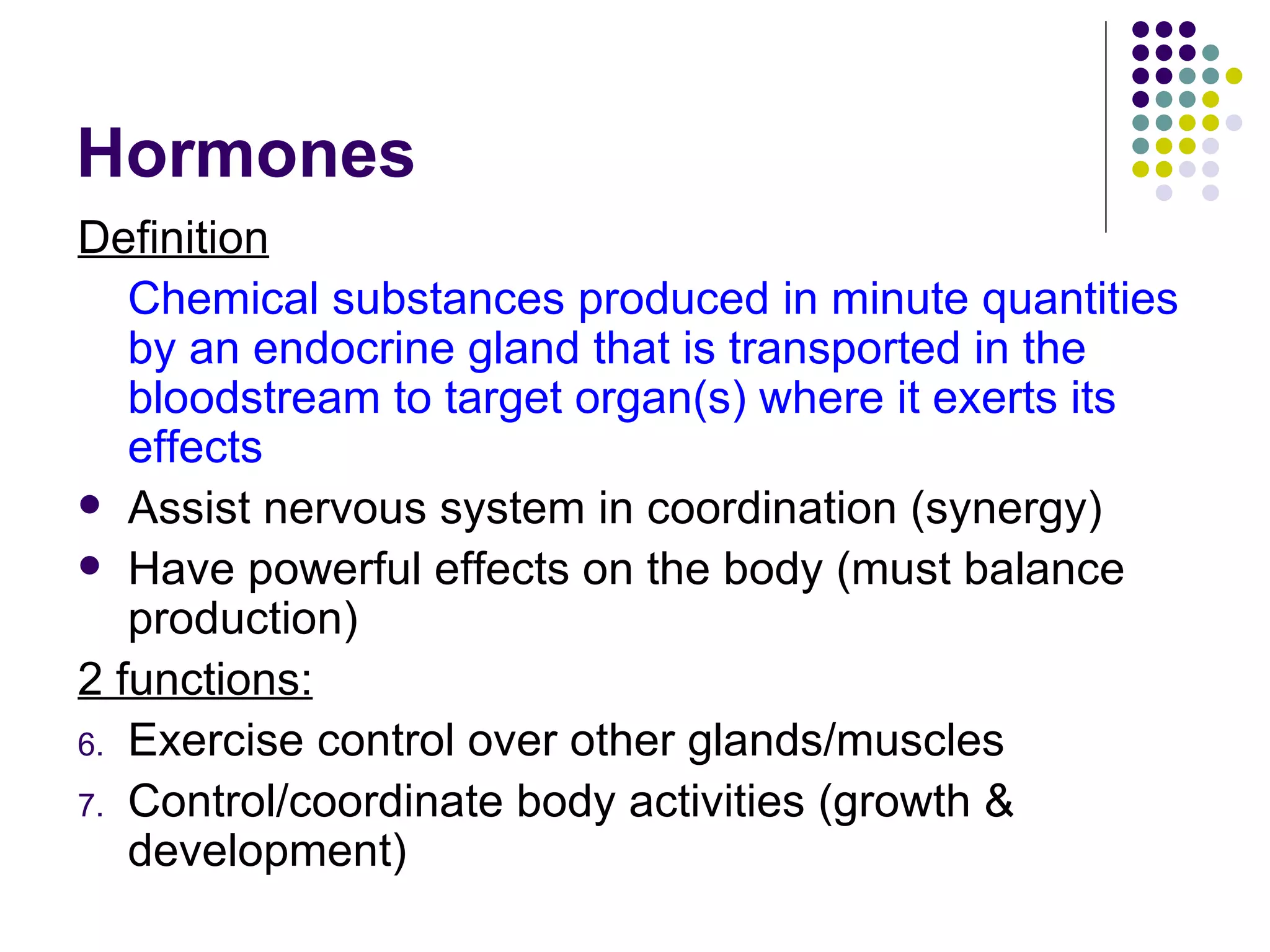 Chapter 15 Hormones Lesson 1 - Endocrine Glands and the effects of ...