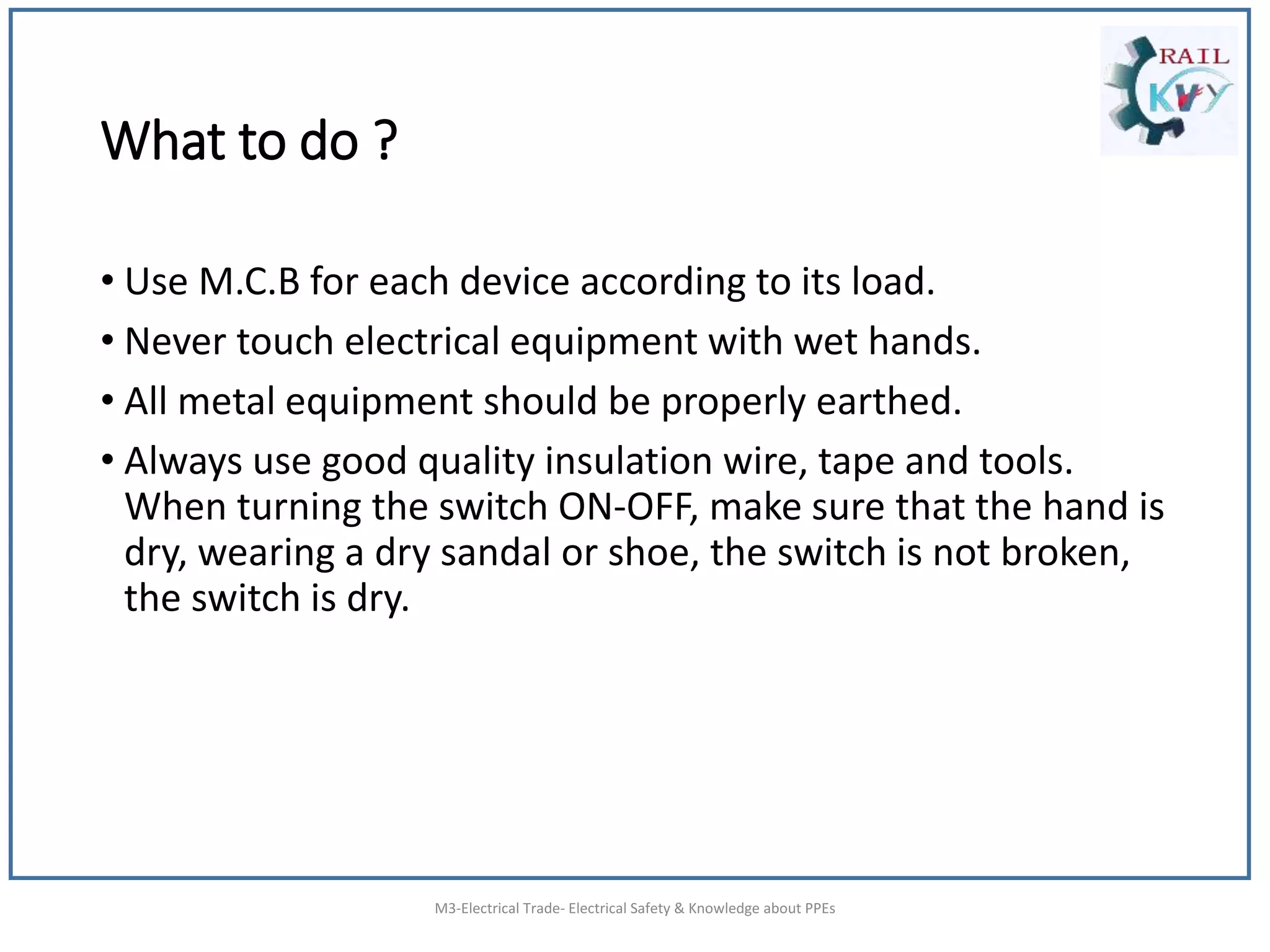 1 english m3 electrical safety and knowledge about pp es - day 1 | PPTX ...