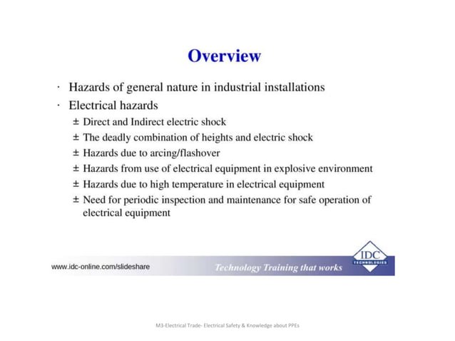 1 english m3 electrical safety and knowledge about pp es - day 1 | PPT