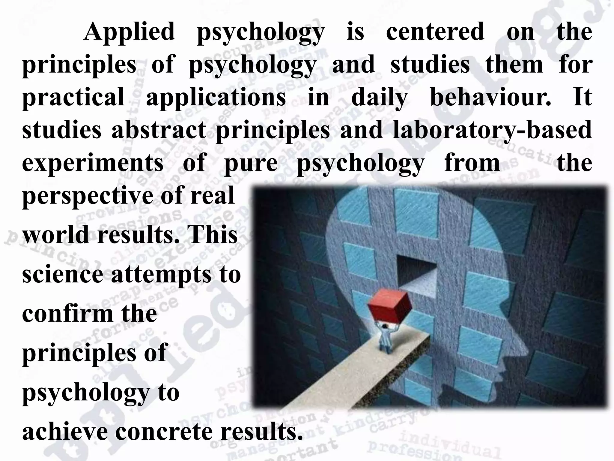Eng meaning of applied psychology | PPT