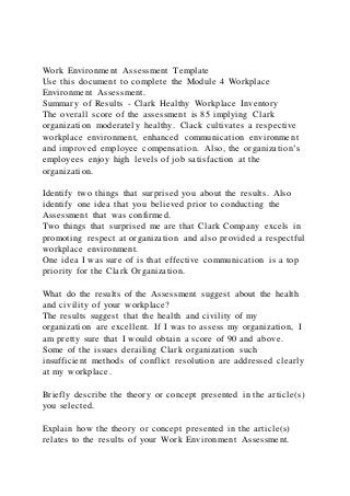 1Enhancing Workplace EnvironmentThe o | PDF