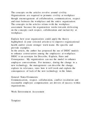 1Enhancing Workplace EnvironmentThe o | PDF