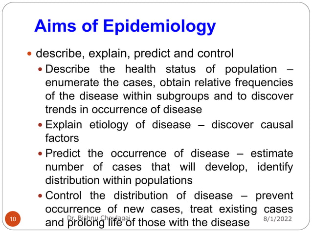Epidemiology - definition, scope and uses.ppt | Infectious Diseases ...