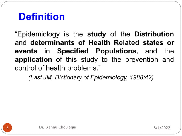Epidemiology - definition, scope and uses.ppt | Infectious Diseases | Diseases and Conditions