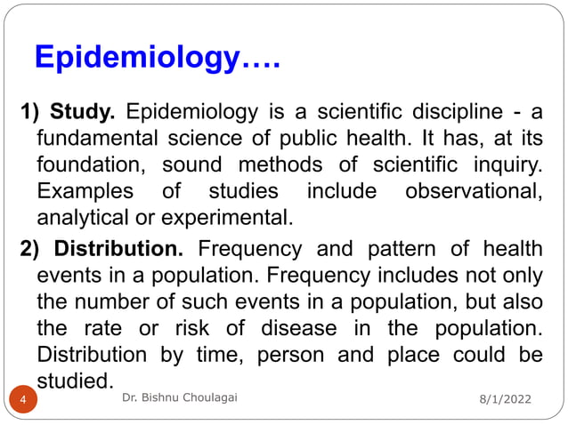 Epidemiology - definition, scope and uses.ppt | Infectious Diseases | Diseases and Conditions