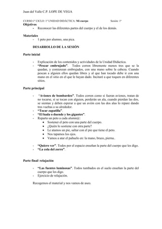 1 er ciclo mi cuerpo | PDF