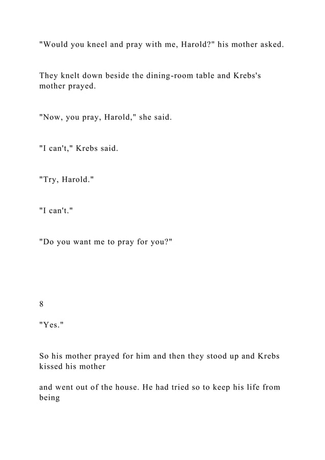 1 Ernest Hemingway, Soldiers Home (1925) Krebs w.docx