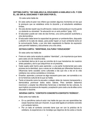 Paulo Freire Cartas a Quien Pretende enseñar | PDF