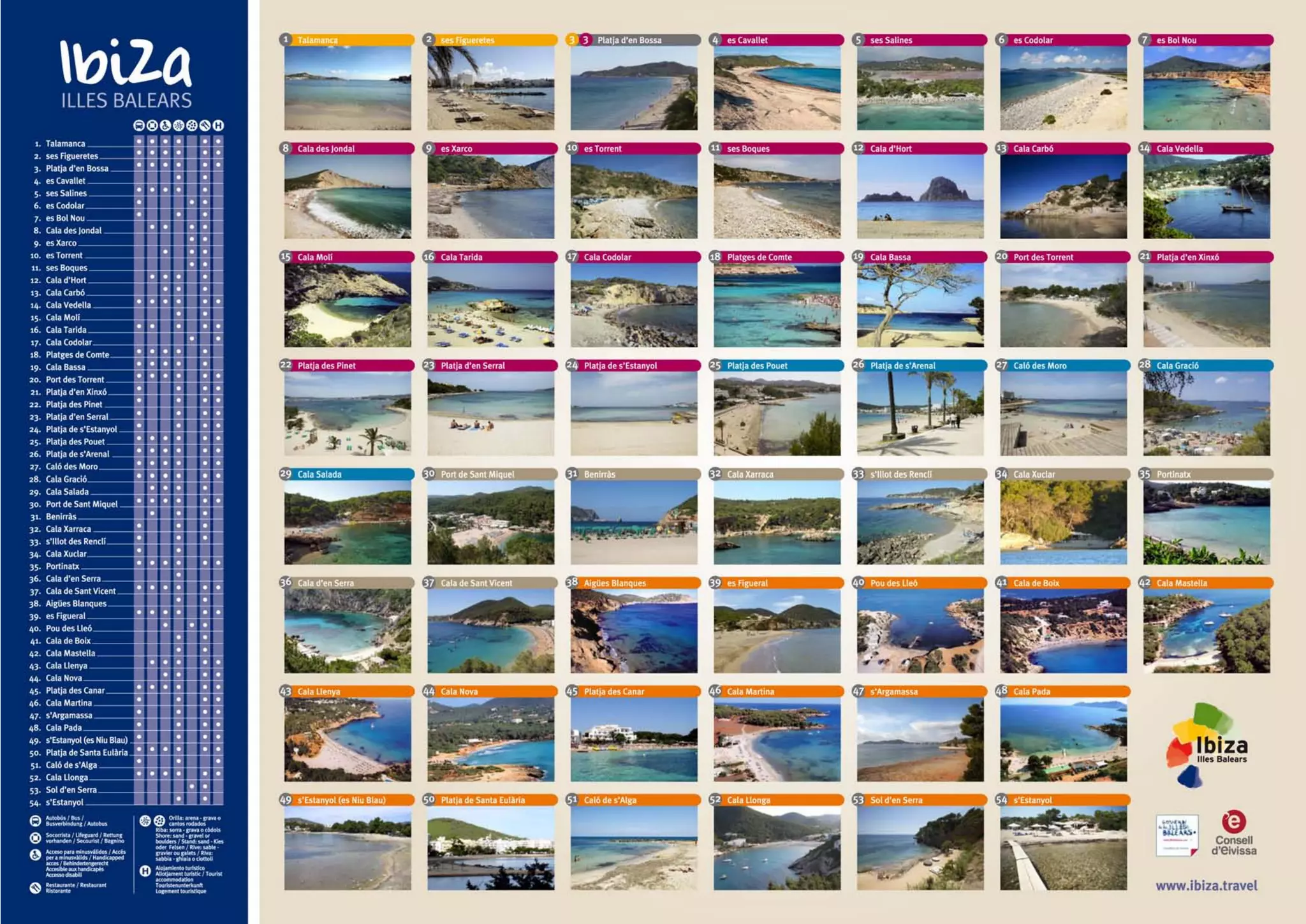 Map of Ibiza + Beaches. From Official Turism Site of Ibiza: http://www ...
