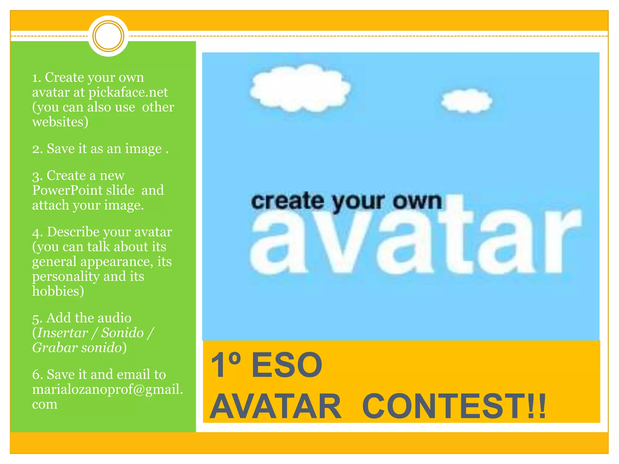 1ºeso avatar contest | PPTX