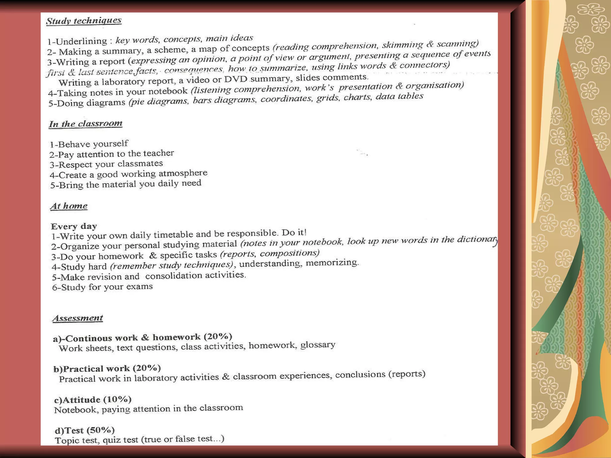 1 eso bil first day rules | PPT