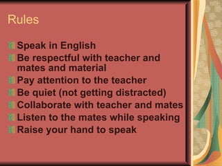 1 eso bil first day rules | PPT