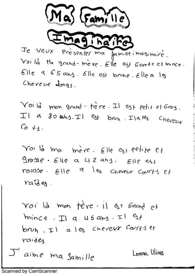 1º eso exposición "ma famille imaginaire" | PDF