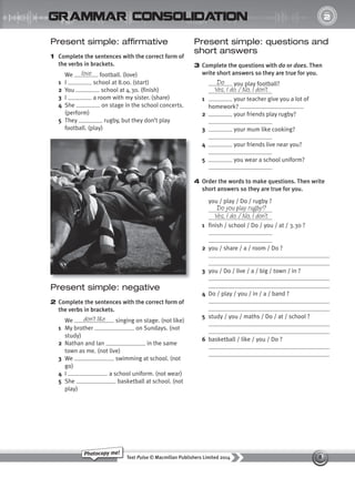1º eso vocabulary and grammar_consolidation_and_extension | PDF