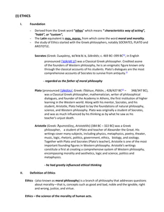 1 ethics | DOC | Religion & Spirituality