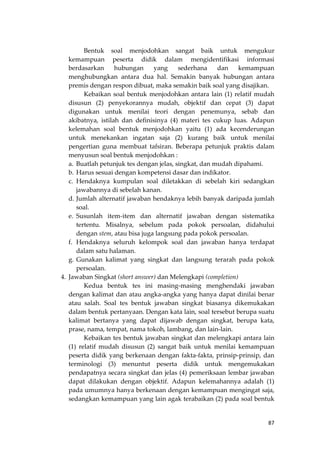 EVALUASI HASIL BELAJAR (penilaian dasar untuk perkembangan kognitif ...