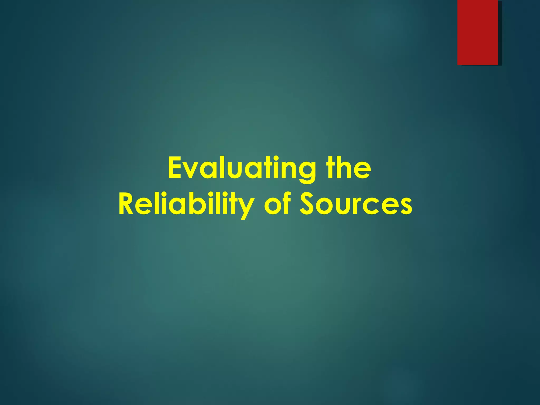 1 Evaluating Sources Credibility Bb Ppt
