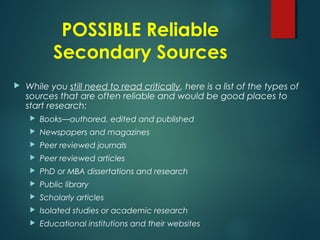 1 - Evaluating sources' credibility bb | PPT