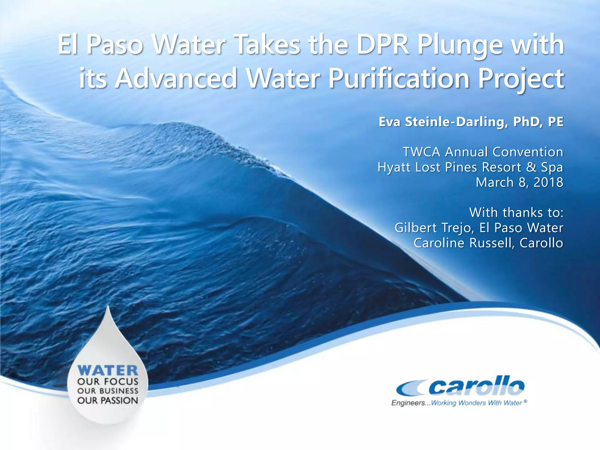 El Paso Water Takes the DPR Plunge with its Advanced Water Purification ...