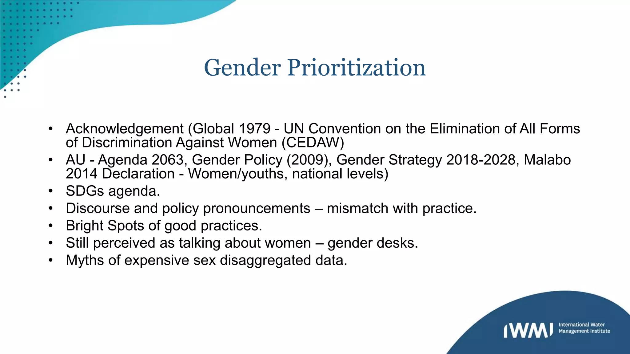 Gender and irrigated agricultural transformation in Africa : Synthesis of Key Findingsakss draft ...