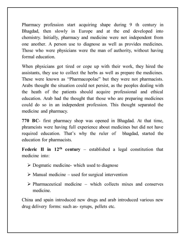 History of pharmacy | DOC
