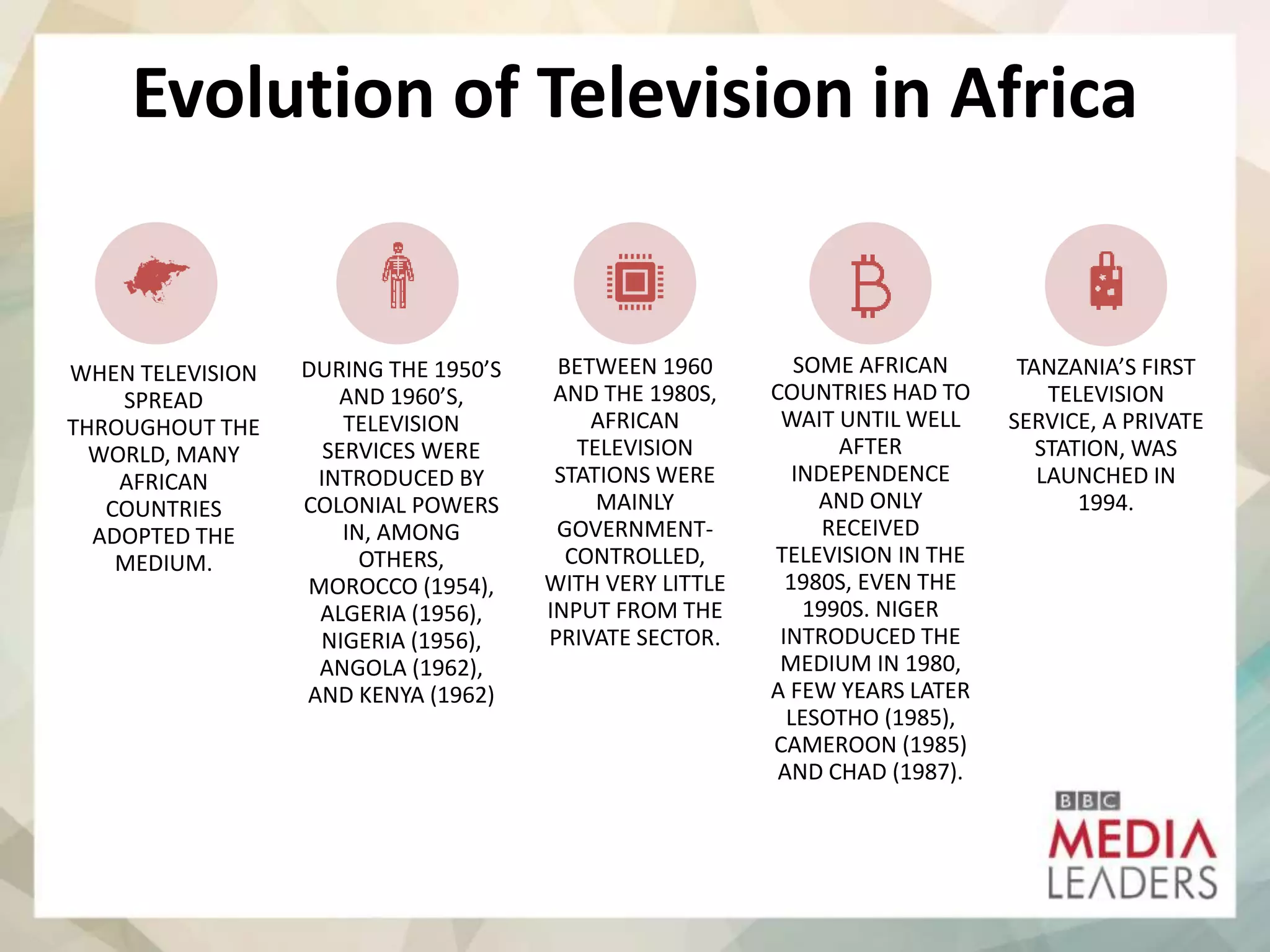 Evolution of TV in Africa - BBC Media Leaders Presentation Series 1/7 | PPTX