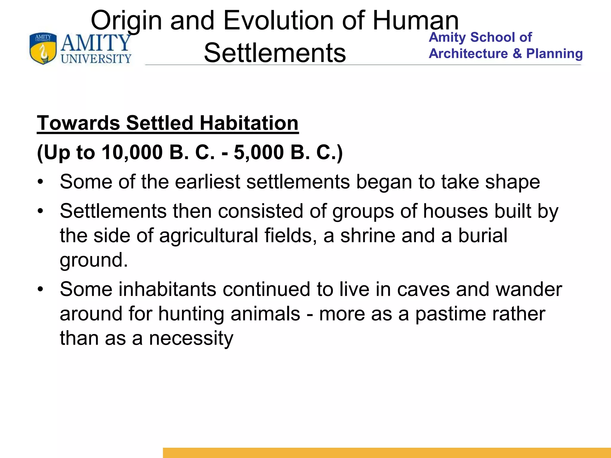 evolution of human settlements | PDF