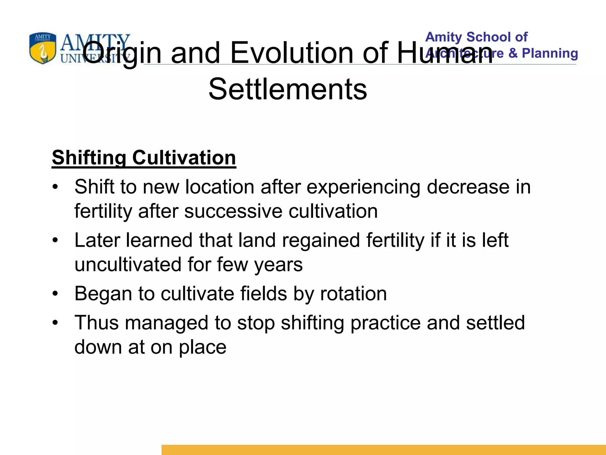 evolution of human settlements | PDF