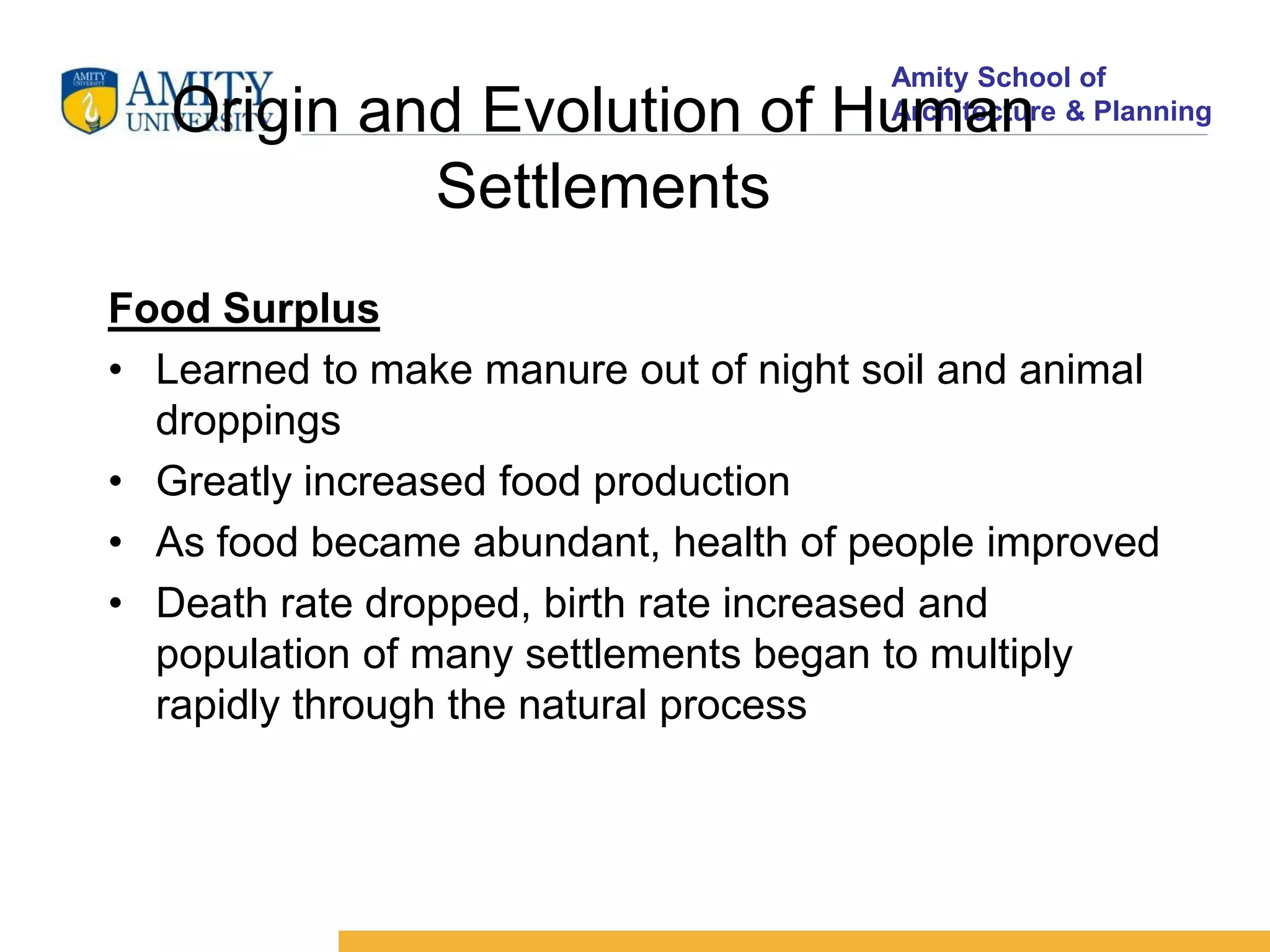 evolution of human settlements | PDF