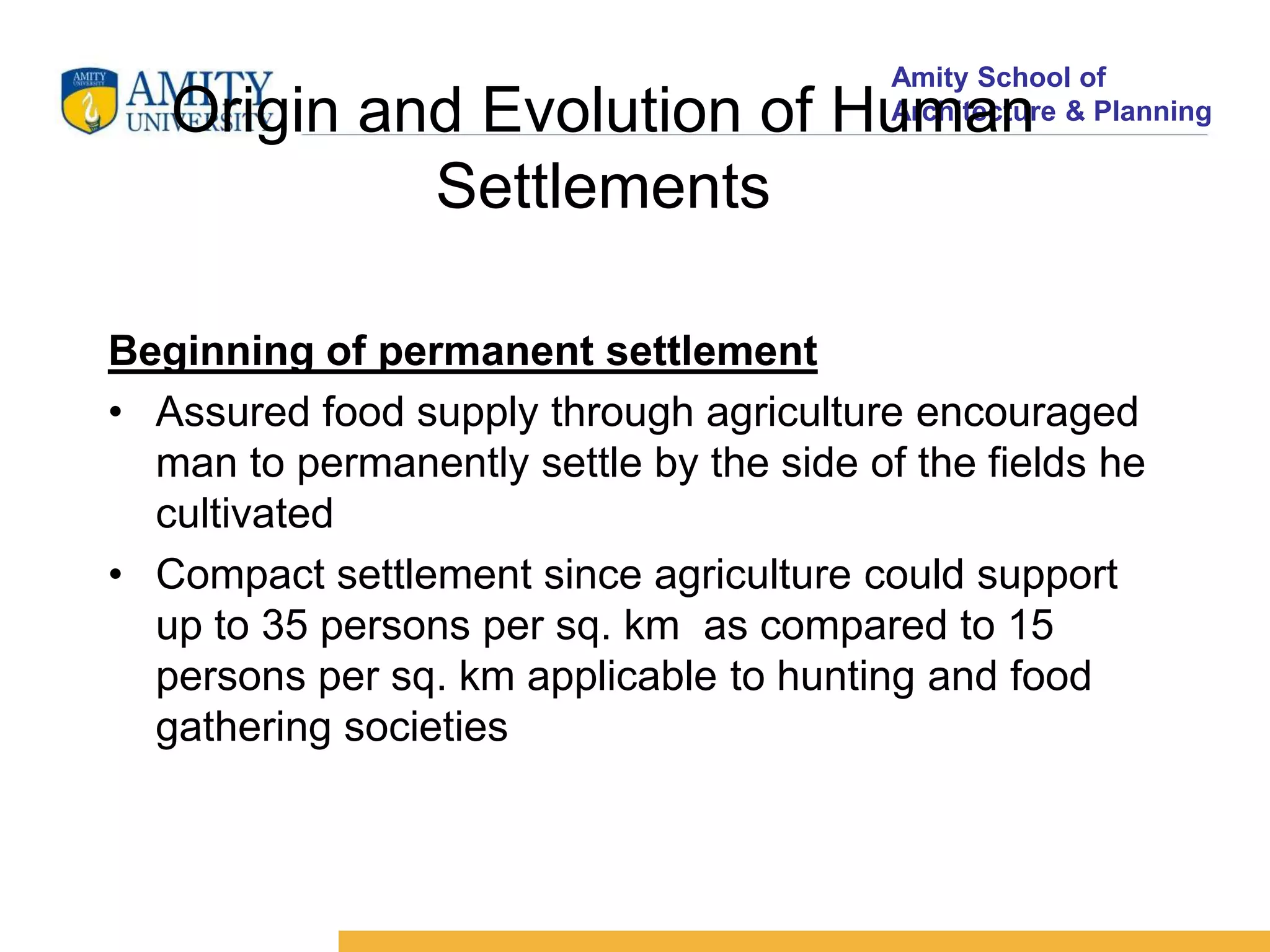 evolution of human settlements | PDF