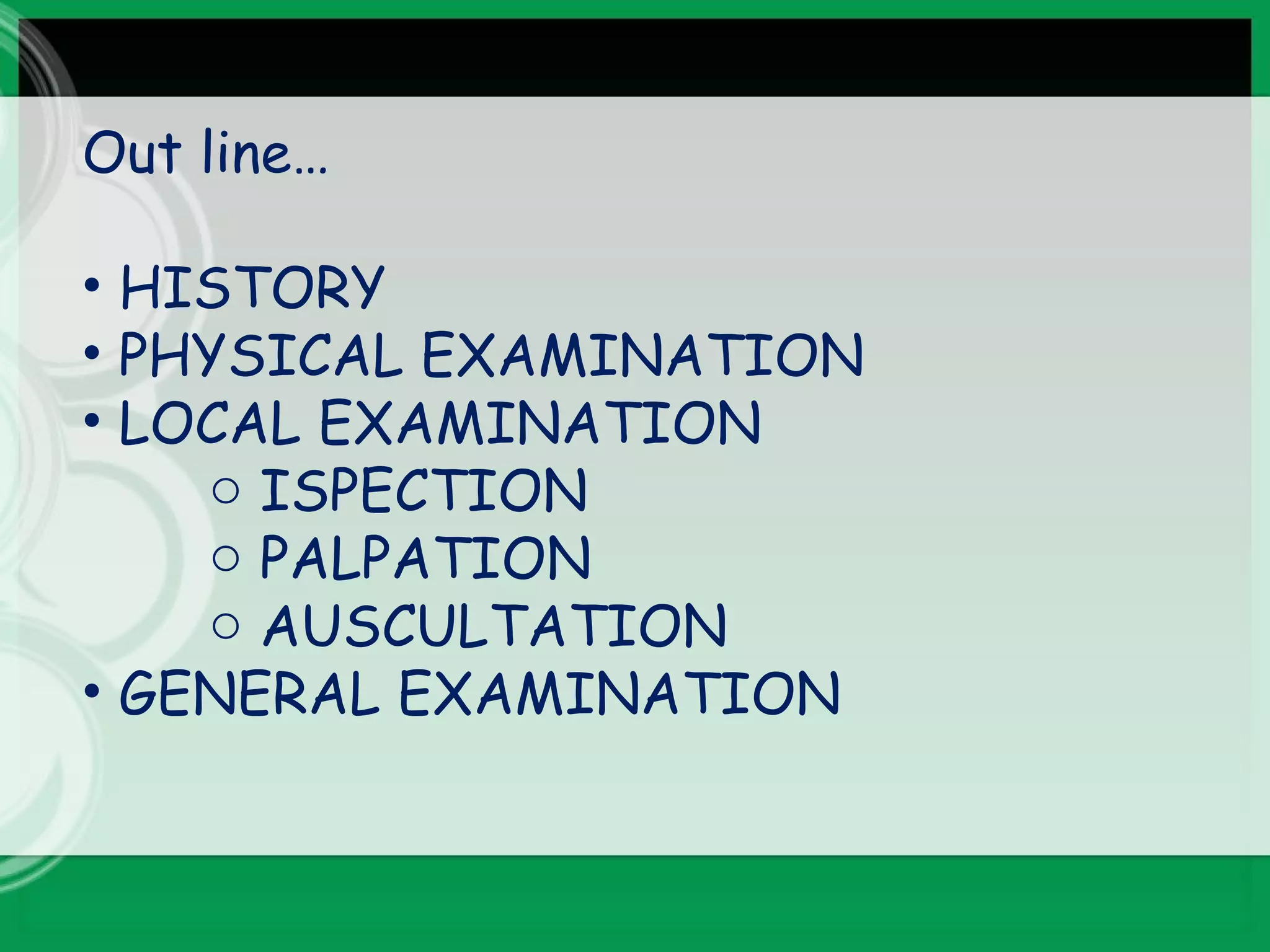 perpheral vascular disease & gangrene examination | PPT