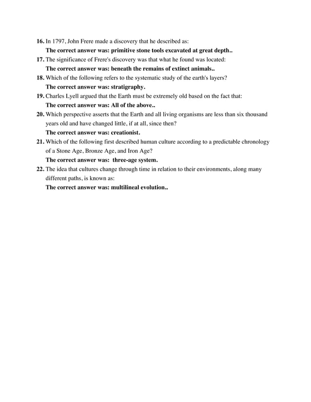 #1 Exam for world archaeology | PDF | Geology | Science