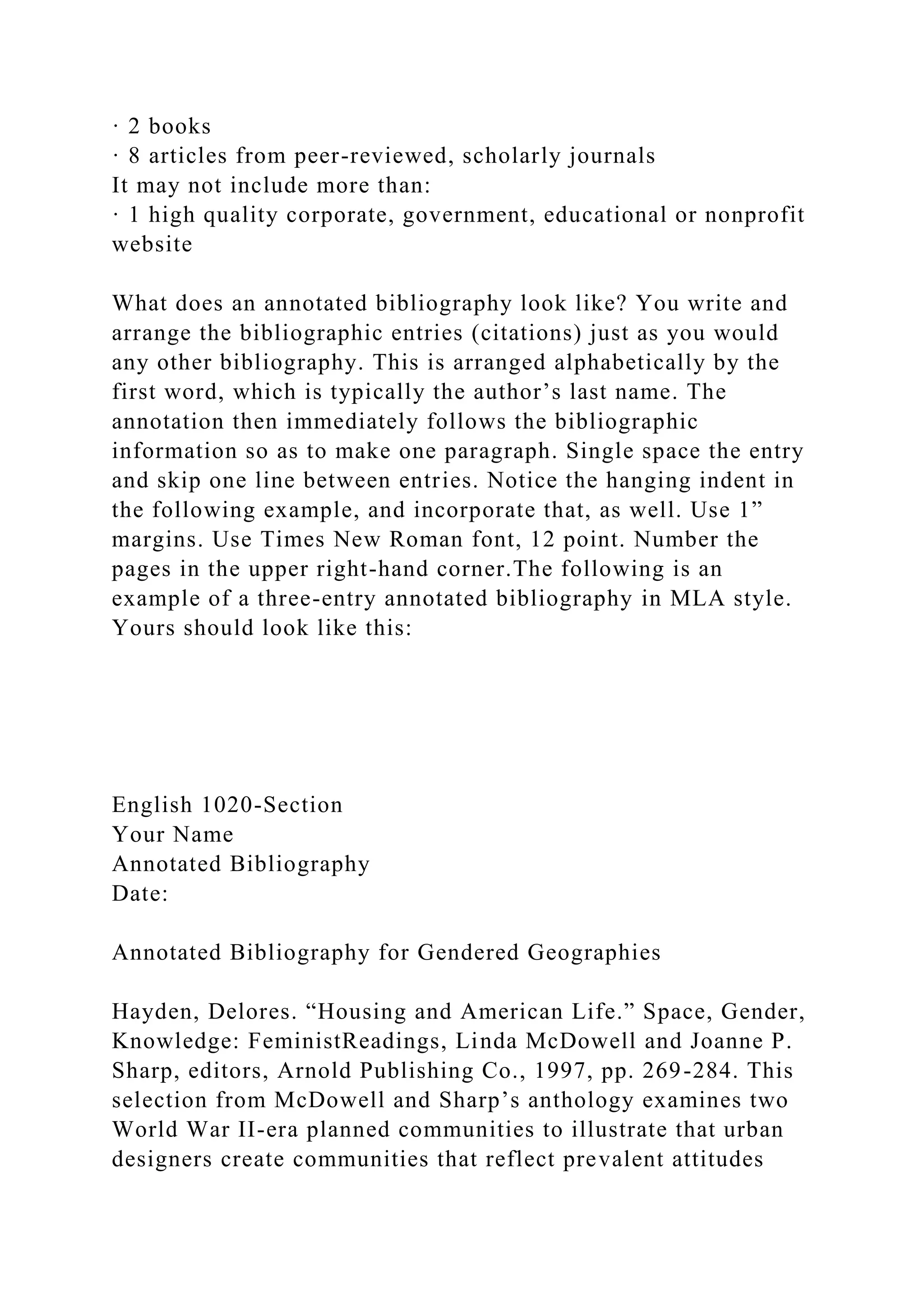 1Explanation of the Annotated Bibliography AssignmentDue D.docx