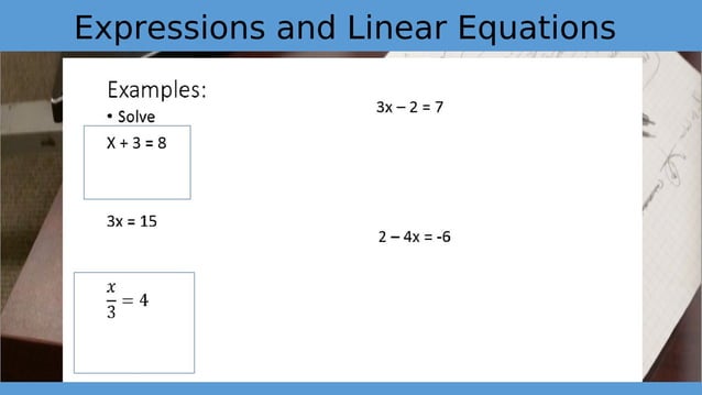 Simplifying Expressions and Solving Linear Equations | PPT