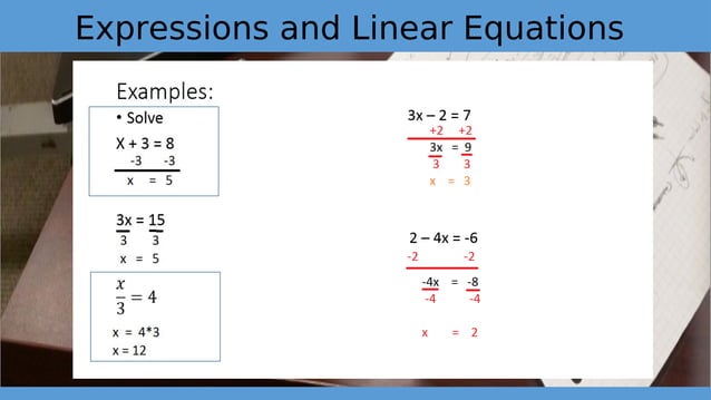 Simplifying Expressions and Solving Linear Equations | PPT
