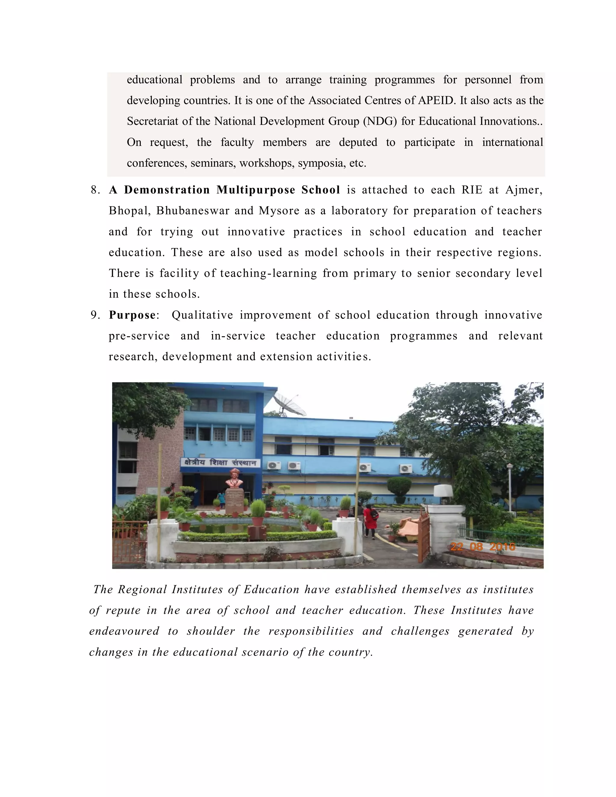 Report on RIE Bhopal | PDF