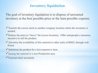 Inventory management in BHEL | PPTX