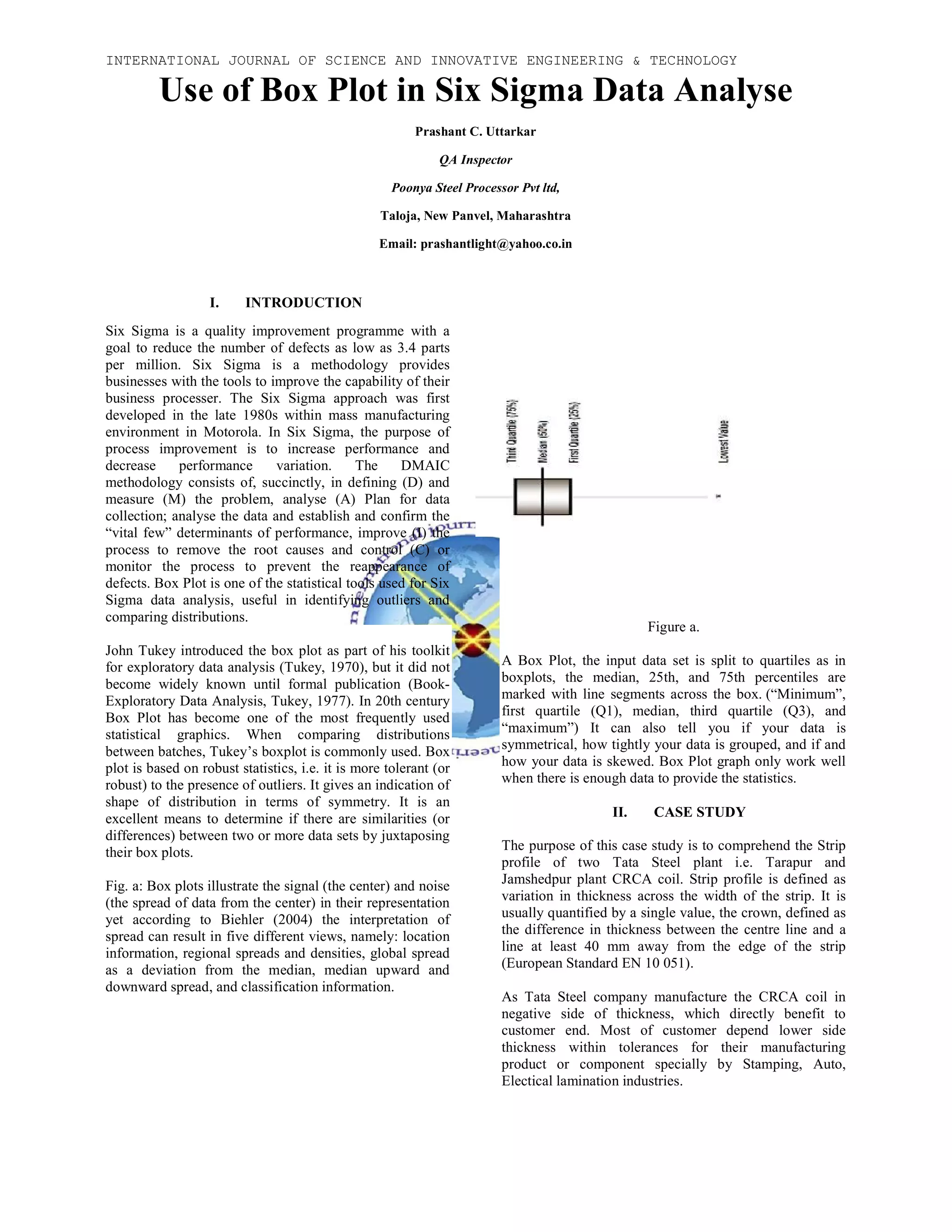 Use of Box Plot in Six Sigma Data Analyse | PDF