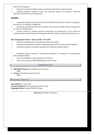 Resume - R G Bharathi revised | PDF