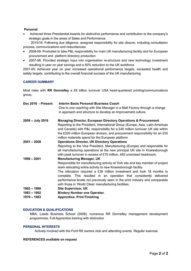 CV Mark Richardson 4 | PDF