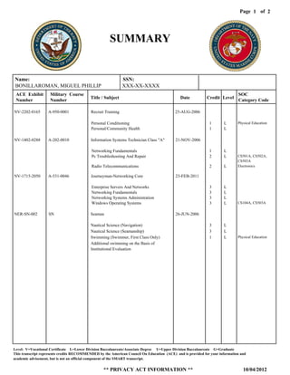 USN IT Transcript | PDF