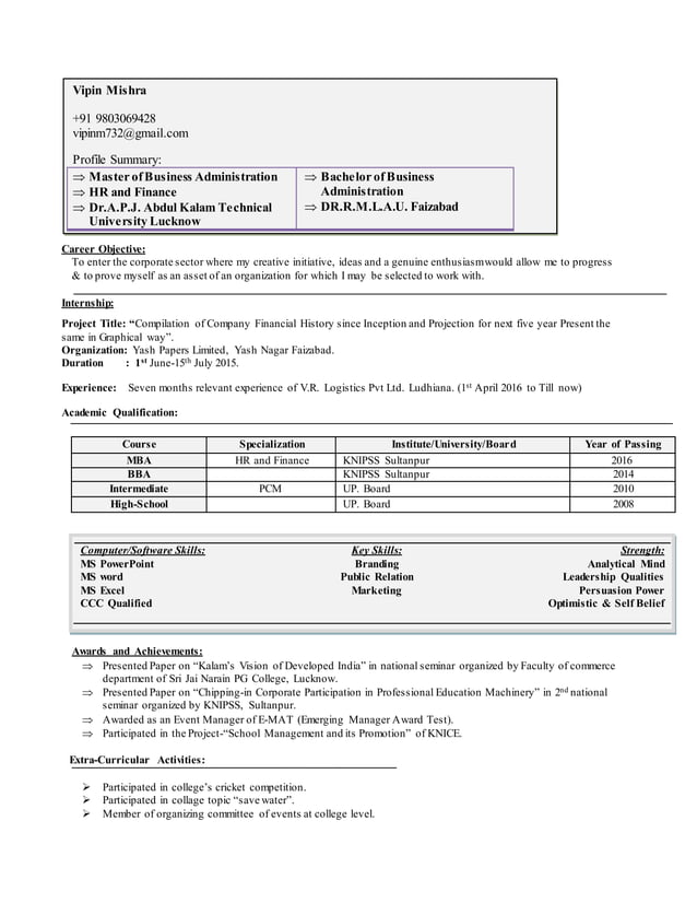 vipin resume1 | PDF