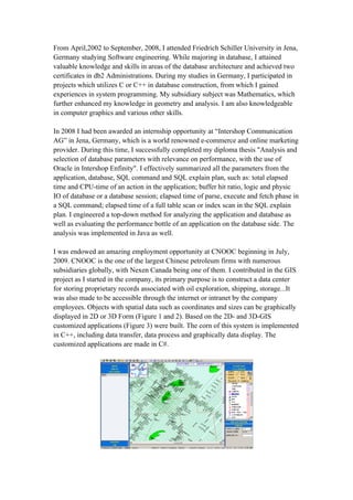 detailed experience | PDF | Databases | Computer Software and Applications