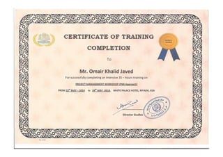 PMP Training Certificate | PDF