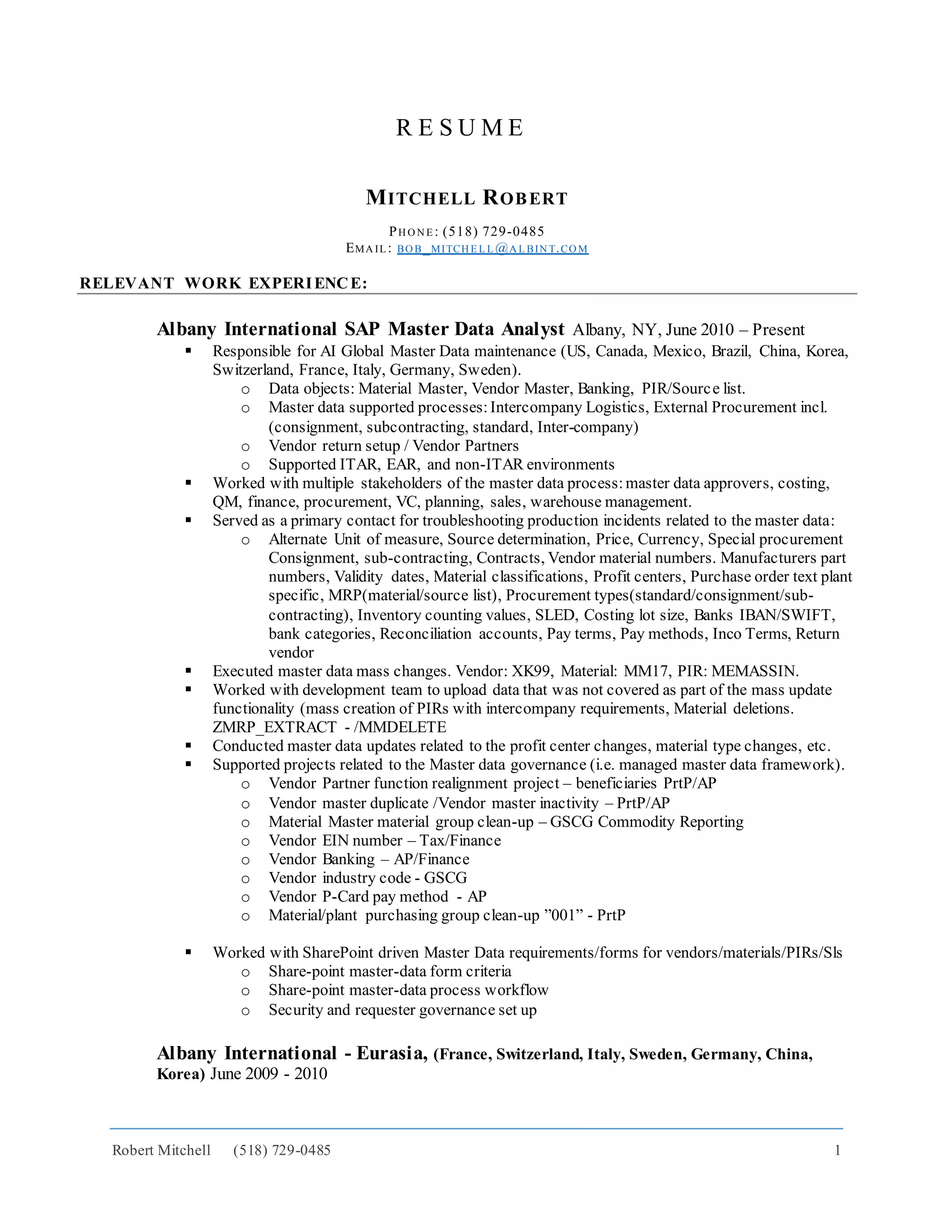 Best RESUME Bob v2 page | DOCX