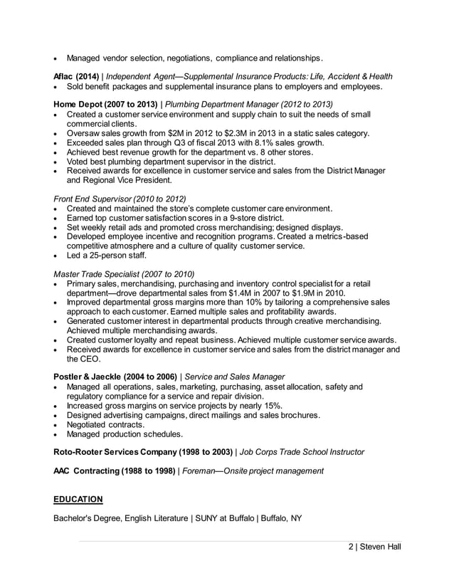 Steve Hall - Updated 2017 resume | DOCX